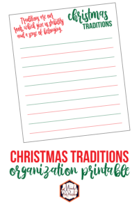 Christmas Traditions Organizational Printable - Mandy's Party Printables