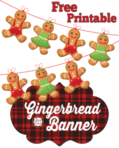Gingerbread Banner Free Printable - Mandy's Party Printables